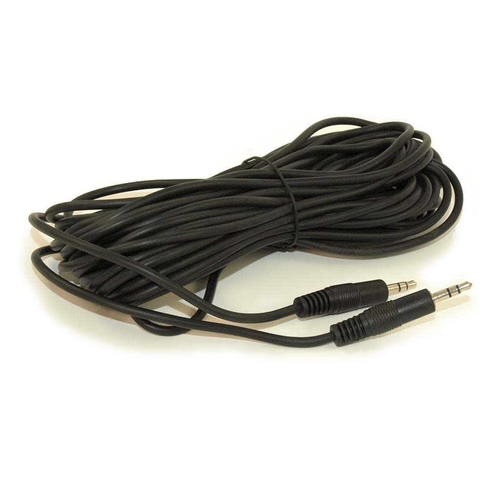 35ft 3.5mm Mini-Stereo TRS Male to Male Speaker/Audio Cable, Black ...
