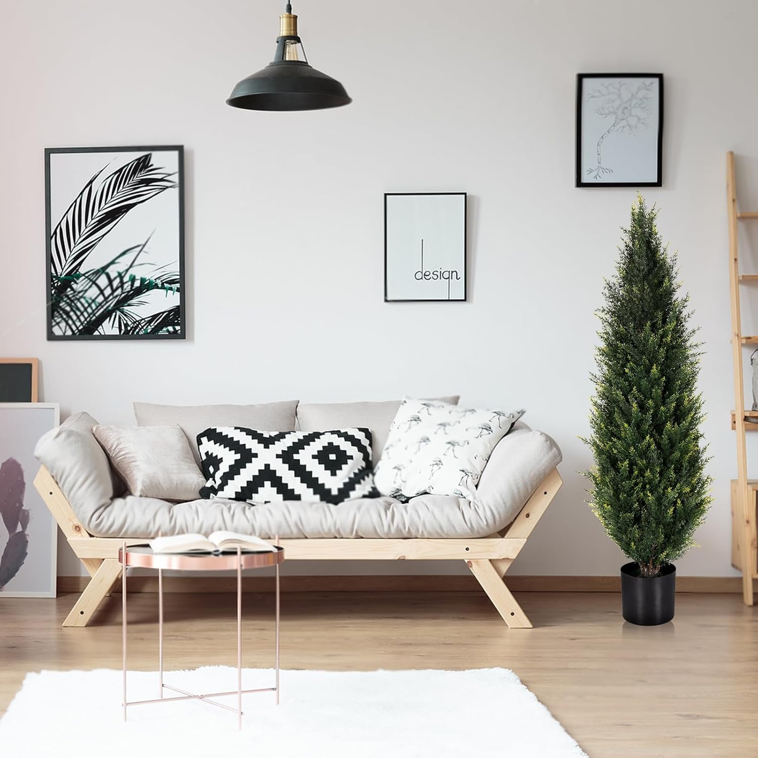 35ft Faux Tree Artificial Cedar Topiary Tree Fake Plants for Home Decor ...