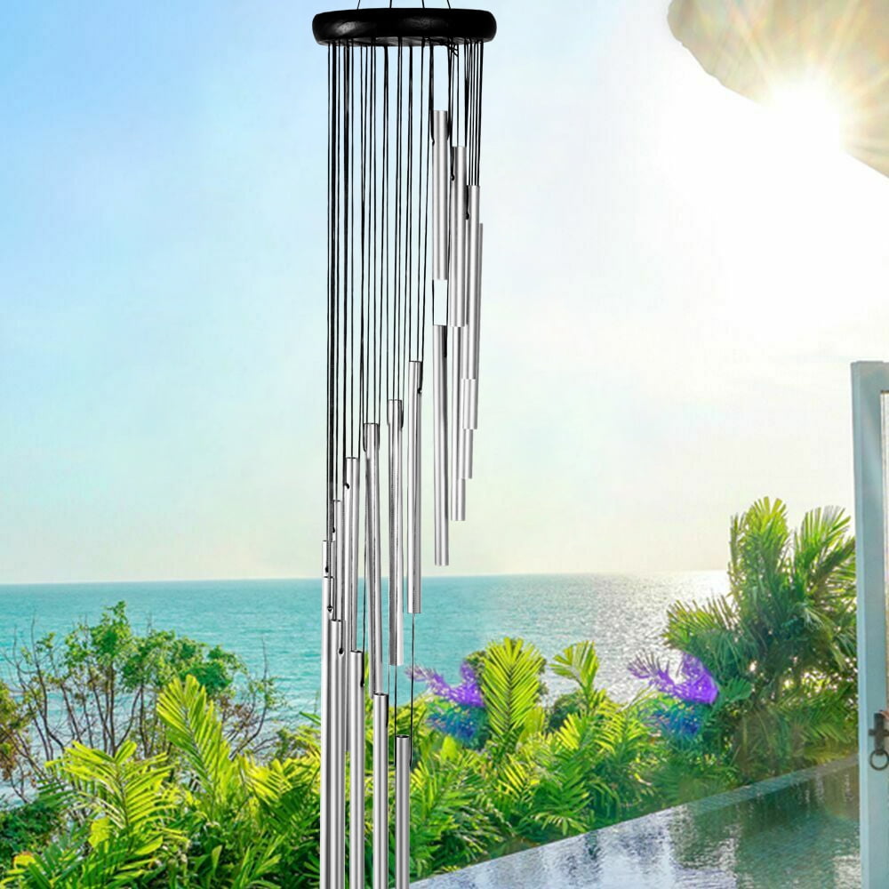 Autoez 35in Rustproof Unique Wind Chimes, 18 Tubes Outdoor Large Deep ...