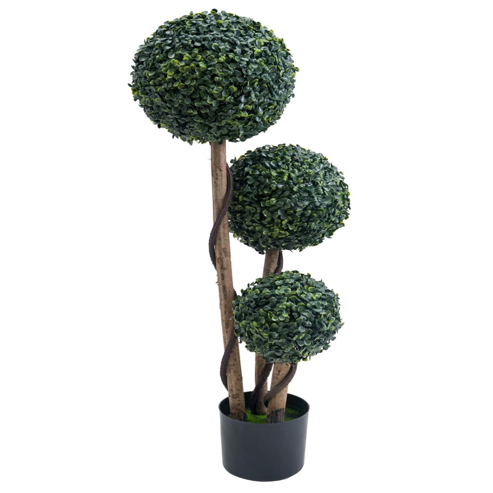 35inch / 45inch Artificial Triple Ball Boxwood Topiary Tree, Fake ...