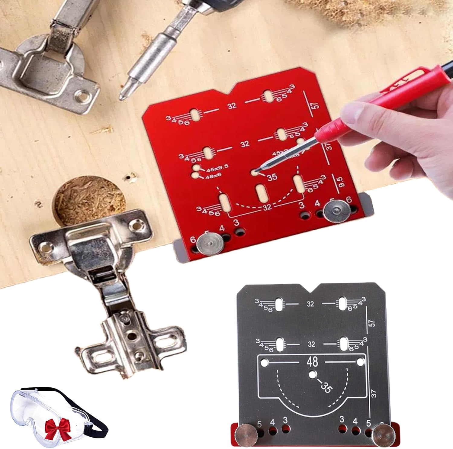 35mm Adjustable Hinge Drilling Positioner Auxiliary Tool, Aluminum ...