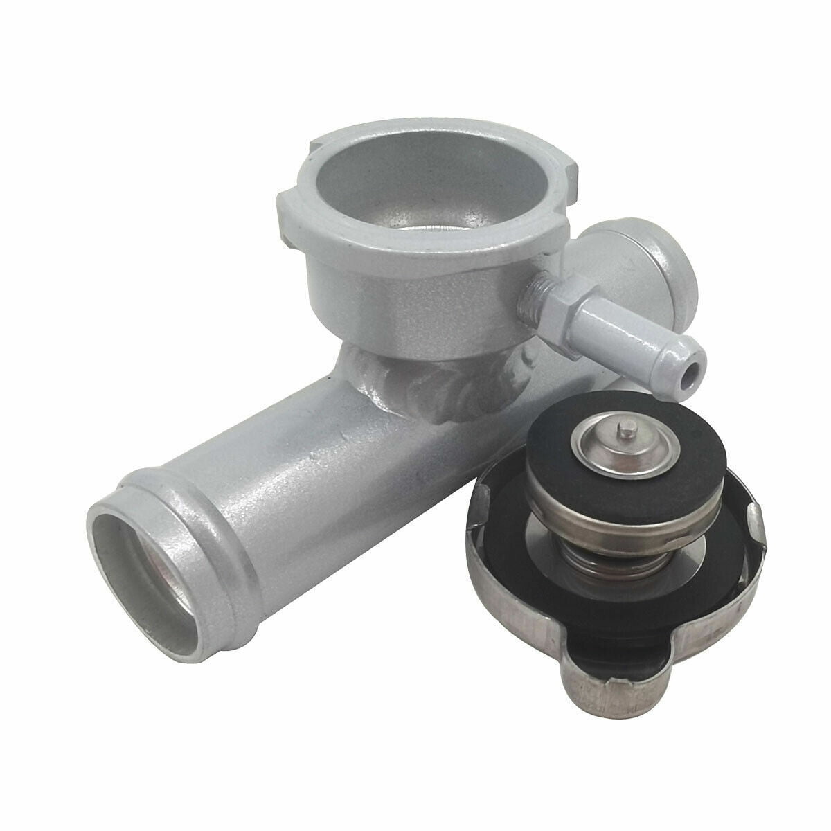 35mm Aluminum In Line Radiator Hose Pipe Filler Neck W/Cap Silver ...