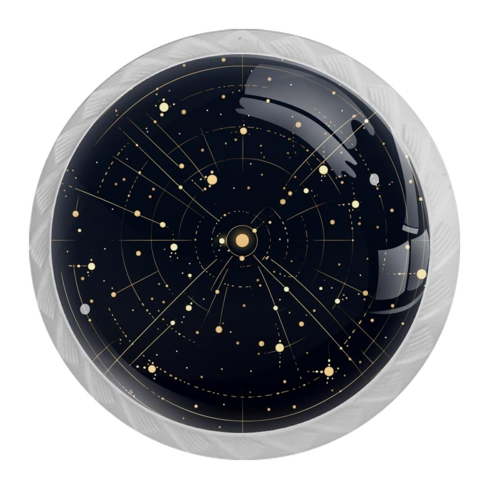 35mm Cabinet Knobs Pulls Gemini Constellations Print Glass ABS Drawer Dresser Door Handles ...