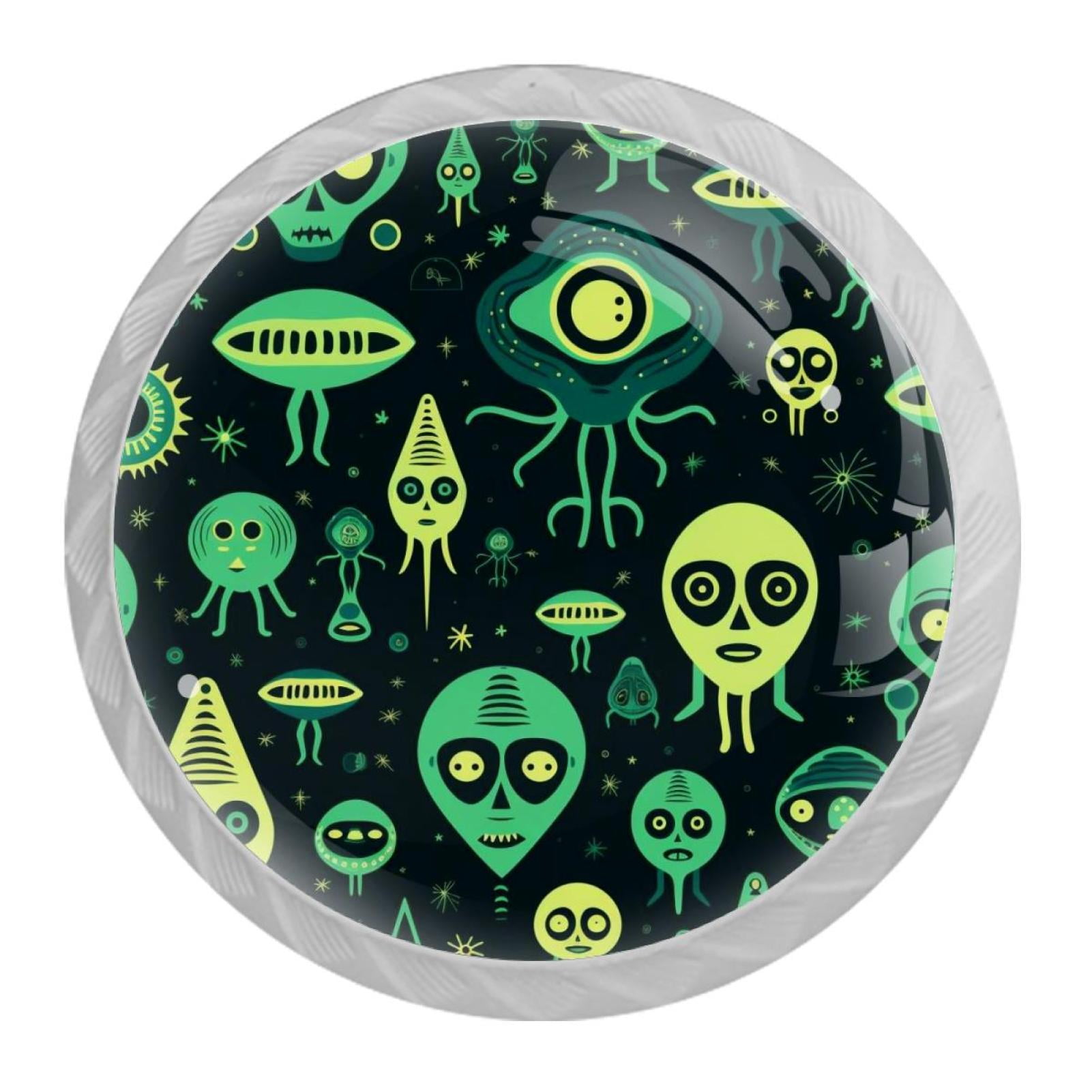 35mm Cabinet Knobs Pulls Green Saucerman Glass ABS Drawer Dresser Door ...