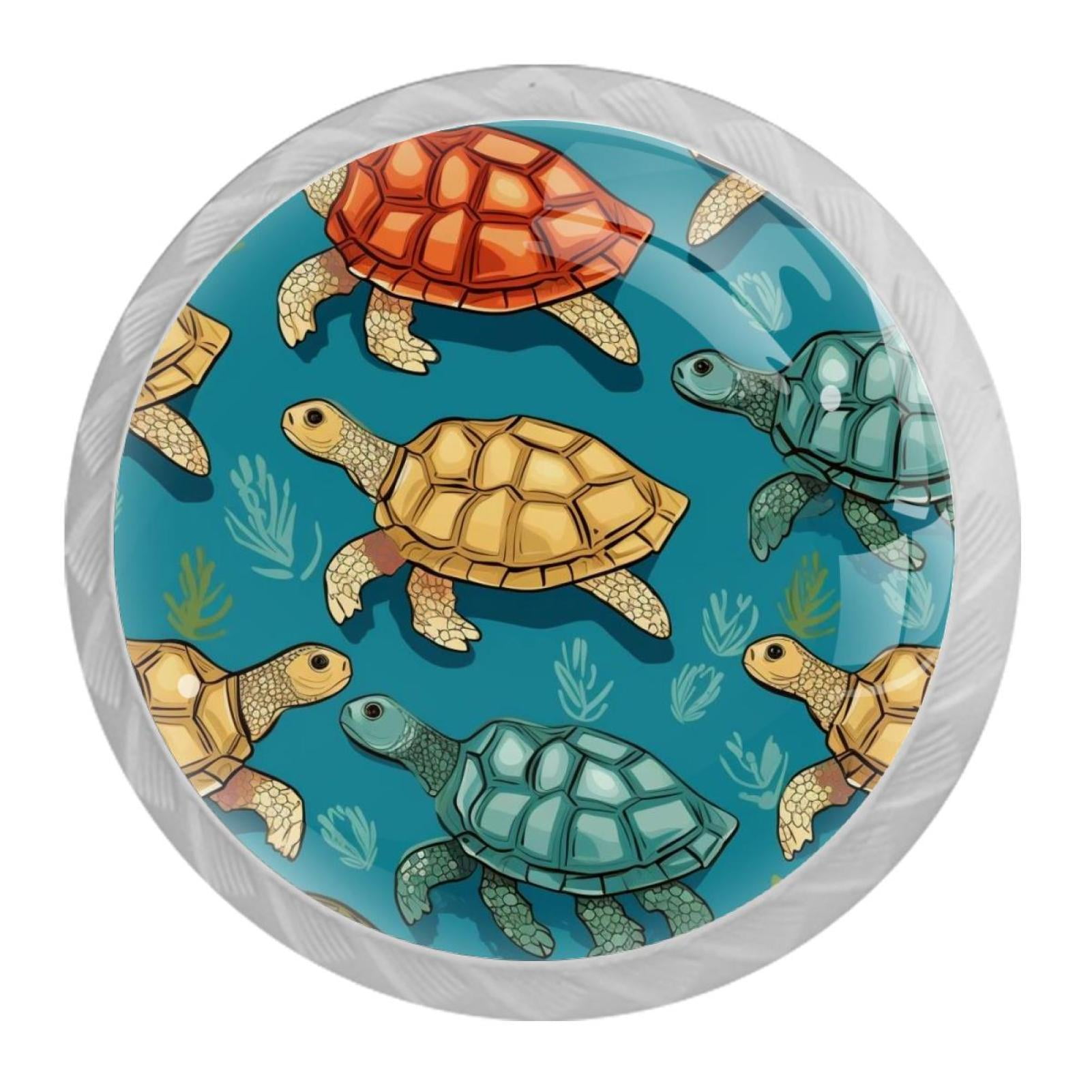 35mm Cabinet Knobs Pulls Sea Turtle Color Seamless Glass ABS Drawer ...