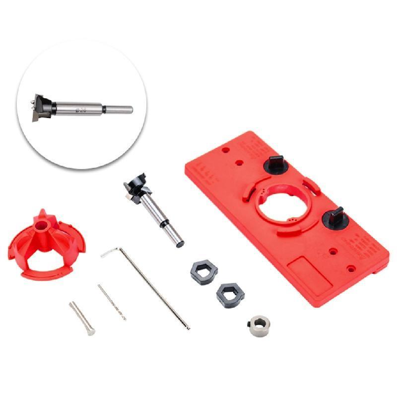 35mm Concealed Hinge Jig Boring Hole Drill Guide Cutter Bit Set Door ...