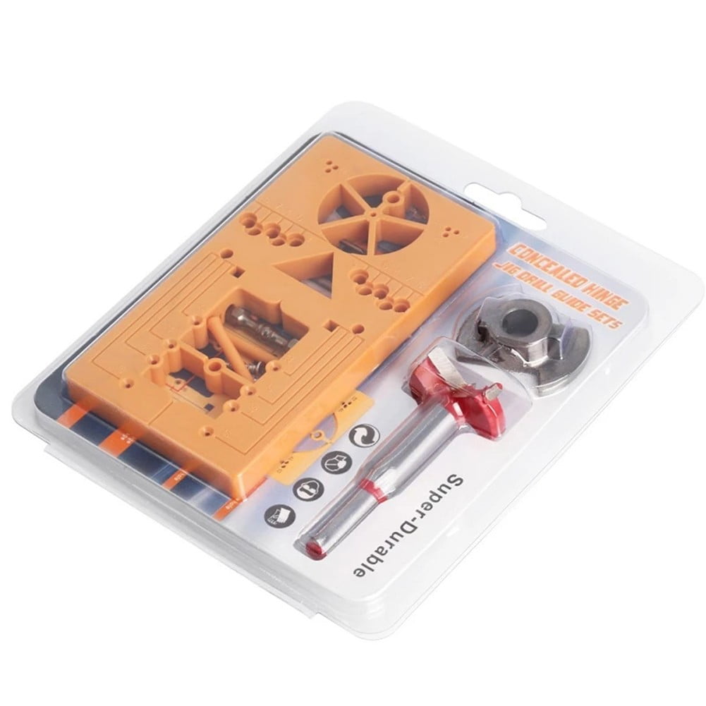 35mm Concealed Hinge Jig Kit Woodworking Self Centering Hole Saw Cutter ...