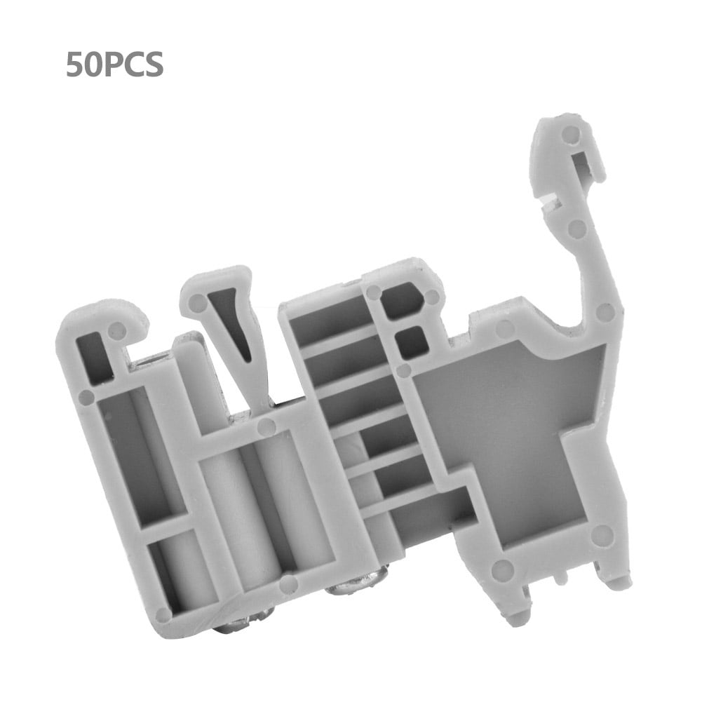 35mm DIN Rail Terminal Block End Stopper,50pcs Mounting Clips Gray ...