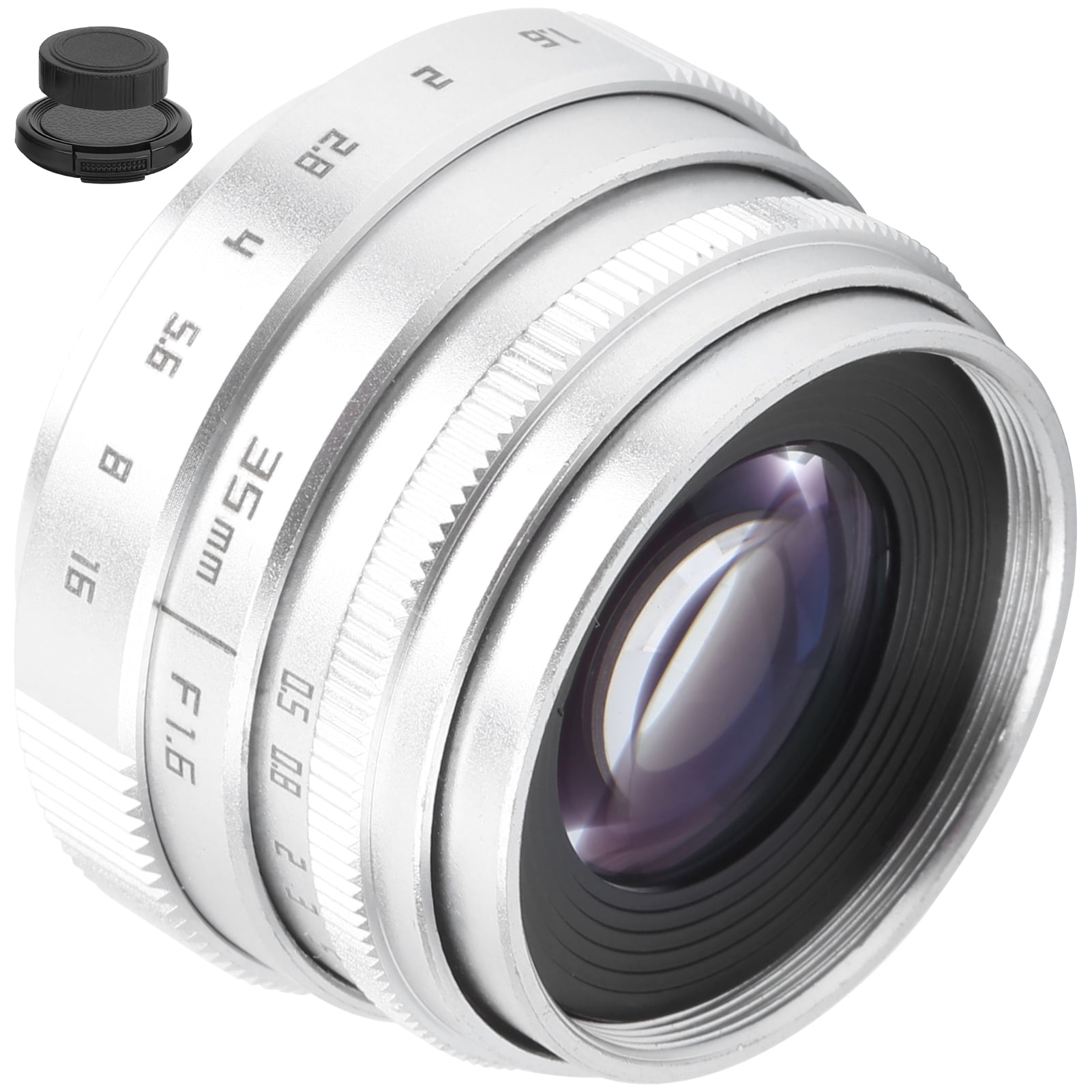 35mm F1.6 C Mount Portrait Lens silver - Walmart.com