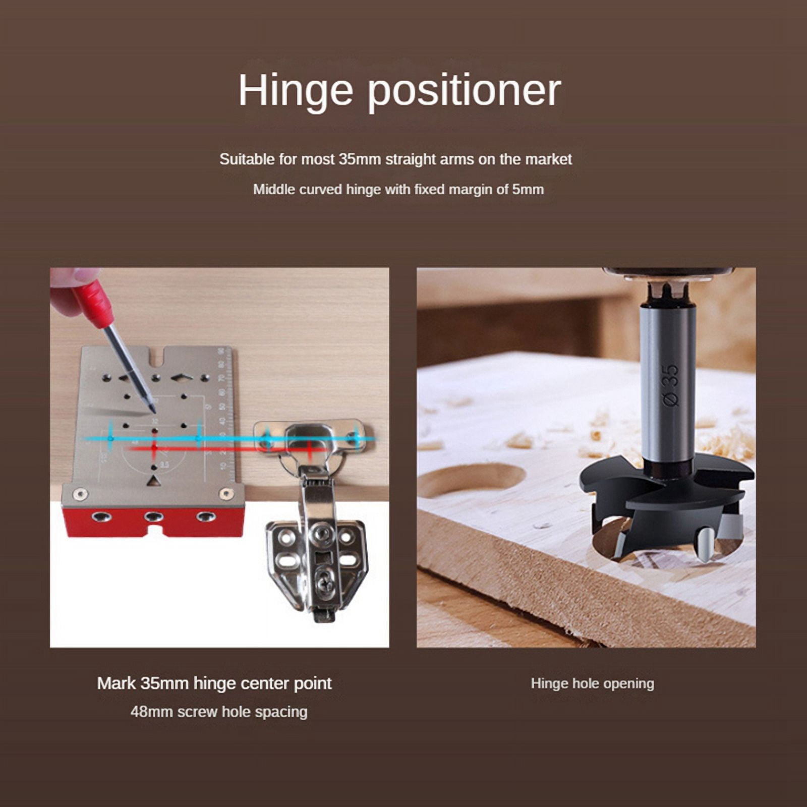35mm Hinge Punching Locator Hinge Boring Jig with Inch Metric Scale ...