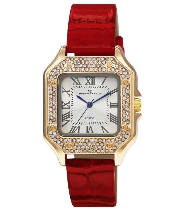 35mm Montres Carlo Women Simulate Diamond Dial Dress Wrist Fashion ...