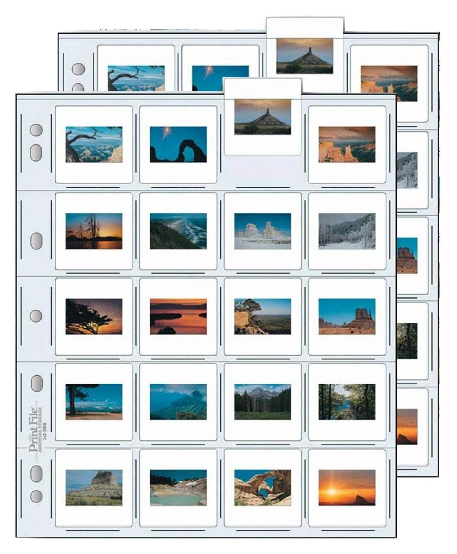 35mm Size Top-Load Archival Storage Pages for Slides | Holds 20 Slides ...