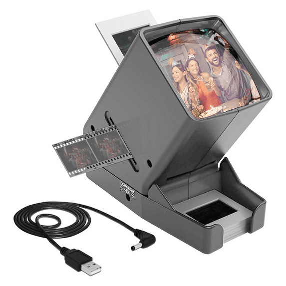 35mm Slide & Film Viewer-Slide Viewer with 3X Magnification and LED ...