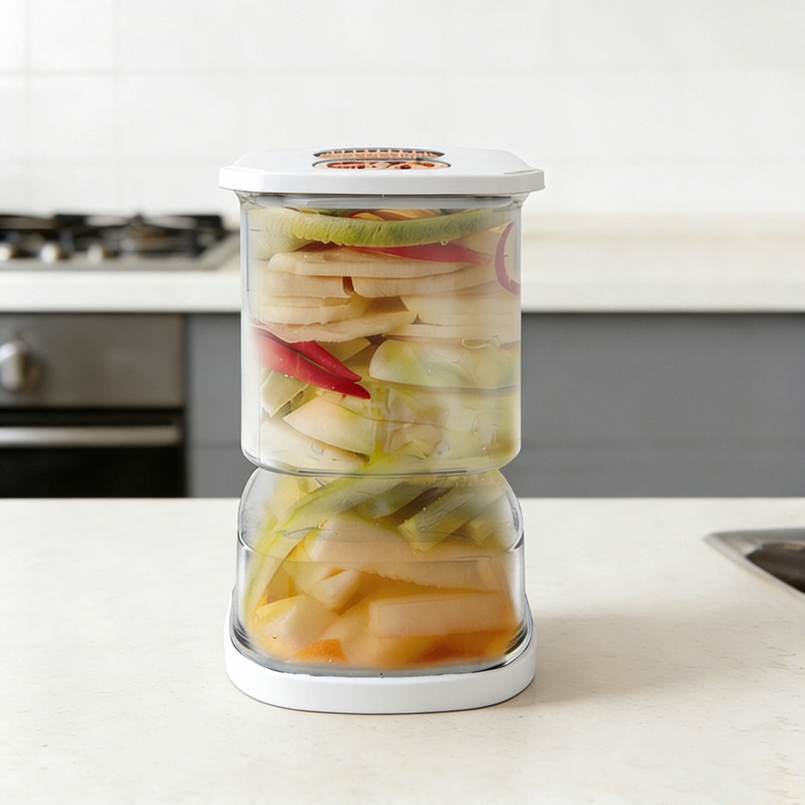 35oz Pickle Jar, Pickle Jar with Strainer Flip & Fork For Juice ...