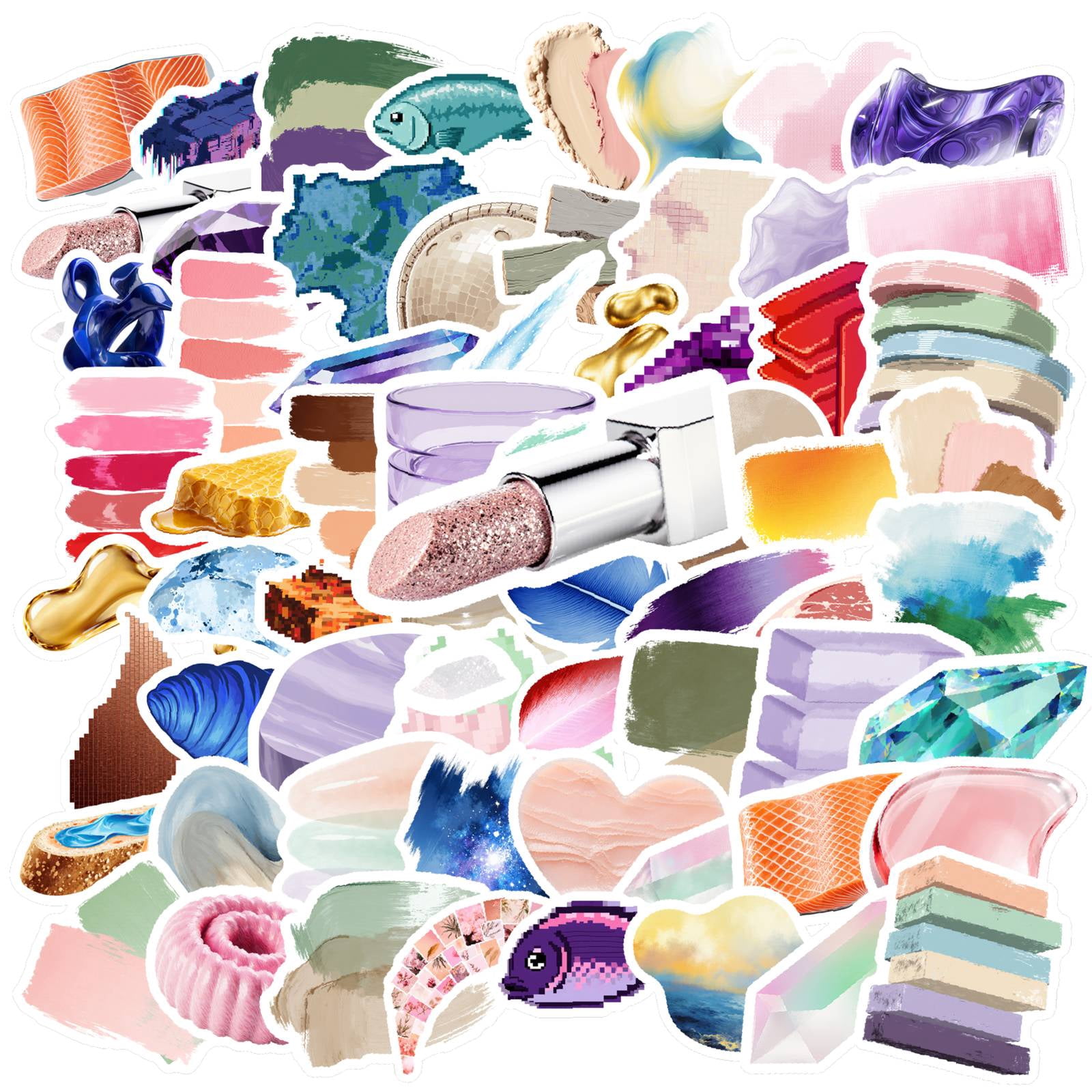 35pcs-100pcs Abstract Stickers Stationery Stickers Colorful Decals Art ...