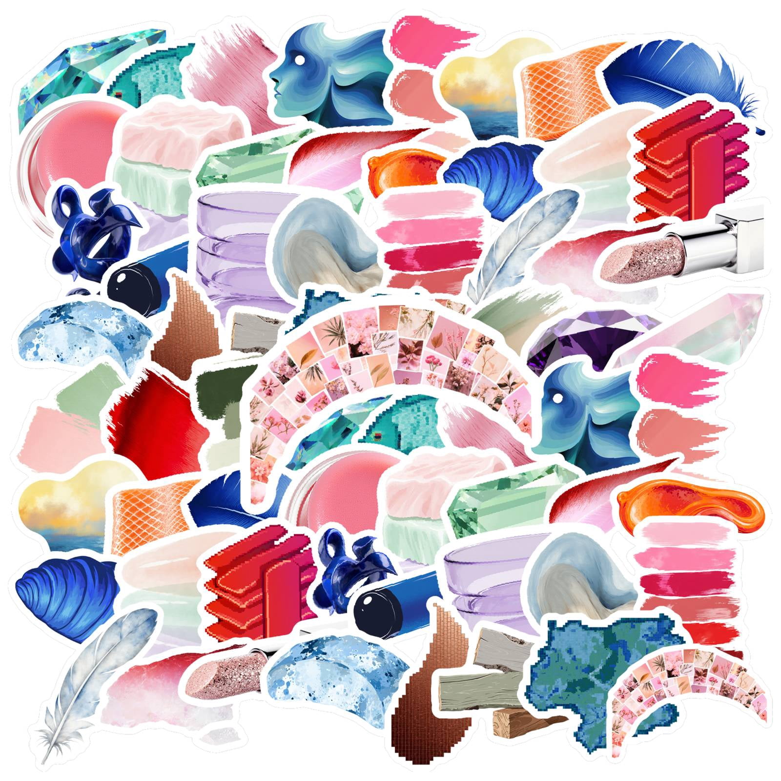35pcs-100pcs Abstract Stickers Stationery Stickers Colorful Decals Art ...