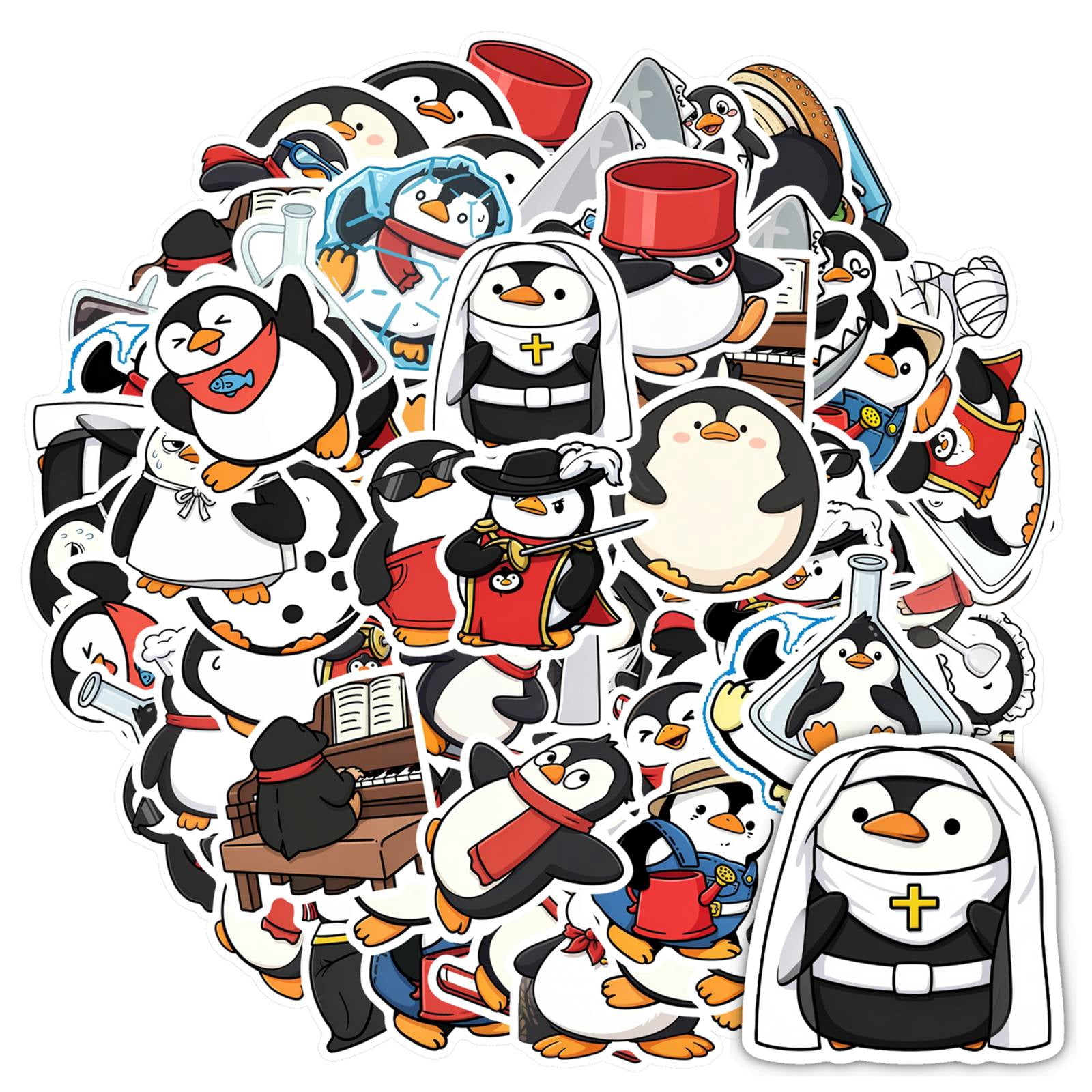 35pcs-100pcs Cartoon Stickers Kids Stickers Cute Funny Stickers Penguin ...