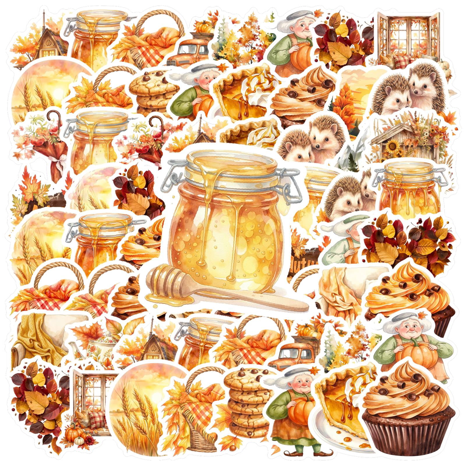 35pcs-100pcs Cozy Stickers Stationery Stickers Autumn Stickers Teacher ...