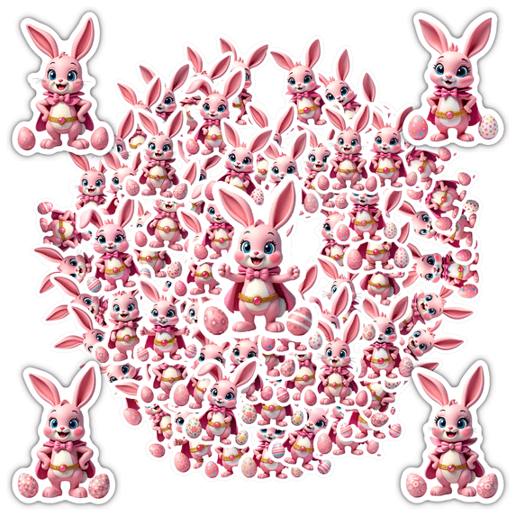 35pcs-100pcs Cute Rabbit Stickers DIY Stickers Easter Children Stickers ...