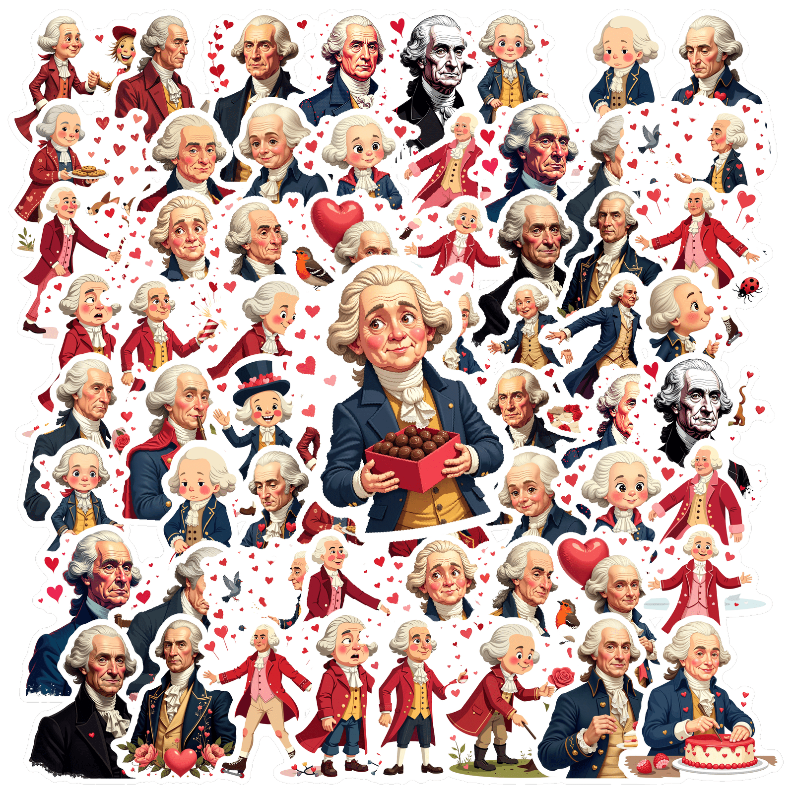 35pcs-100pcs Romantic Stickers Stationery Stickers Historical Figures ...