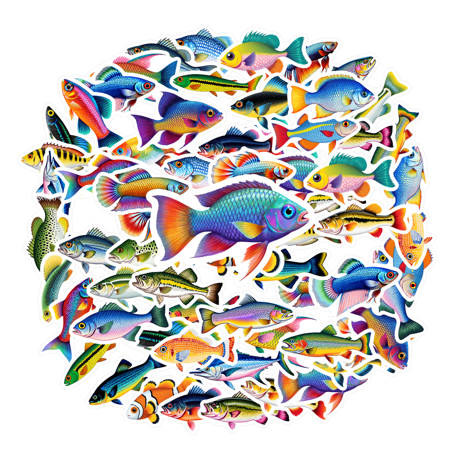 35pcs-100pcs Tropical Fish Stickers Ocean Animal Stickers Marine Life ...