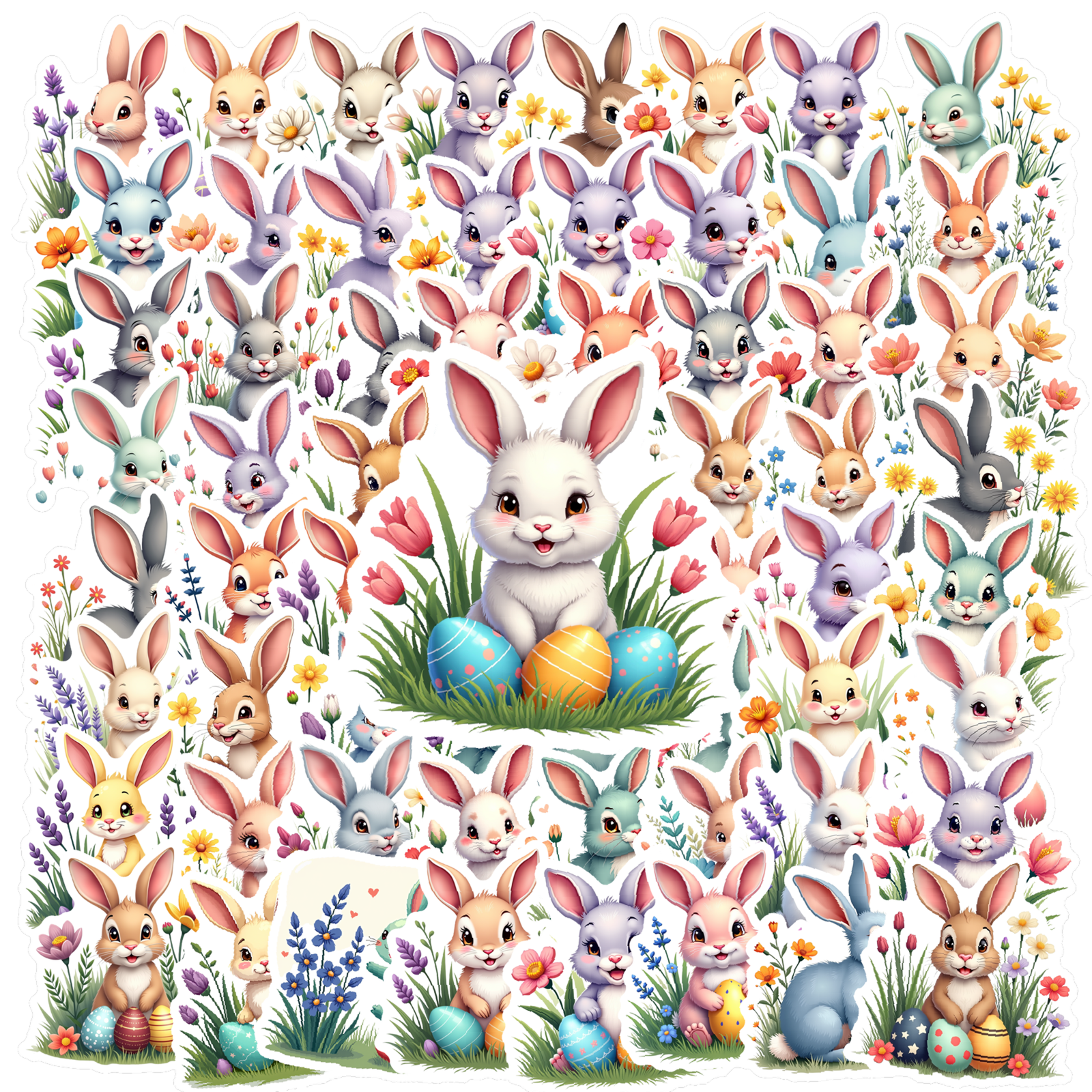 35pcs-150pcs Cute Stickers Kids Stickers Toy Cartoon PVC Sticker Bunny ...