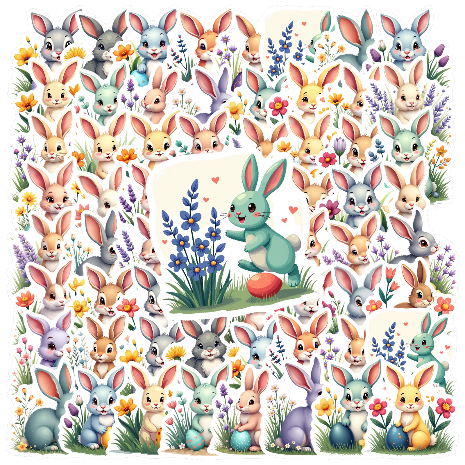 35pcs-150pcs Cute Stickers Kids Stickers Toy Cartoon PVC Sticker Bunny ...