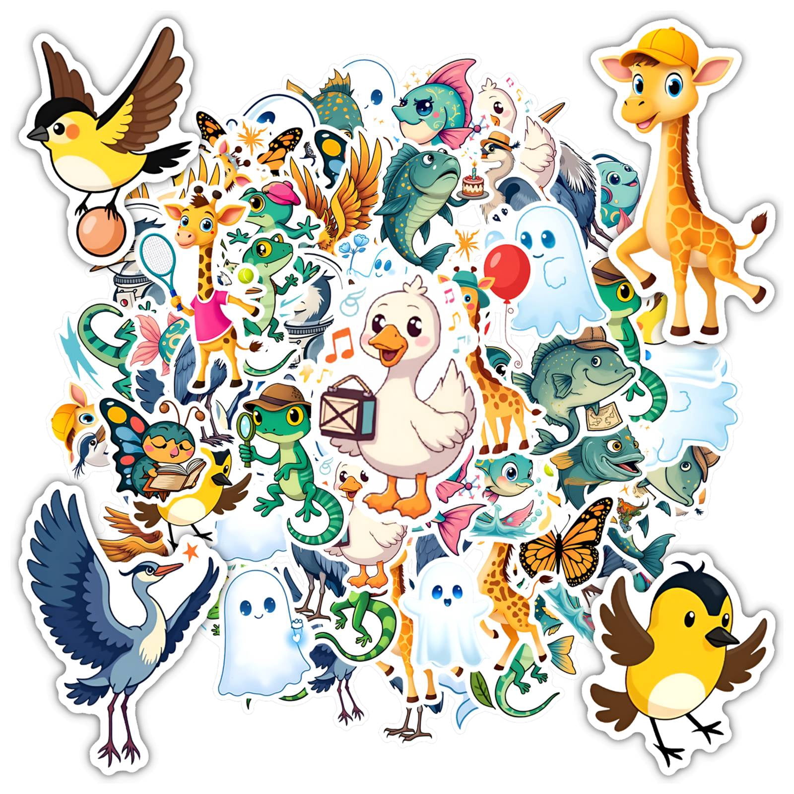 35pcs-200pcs Cartoon Animal Stickers Fantasy DIY Stickers Cute Kids ...