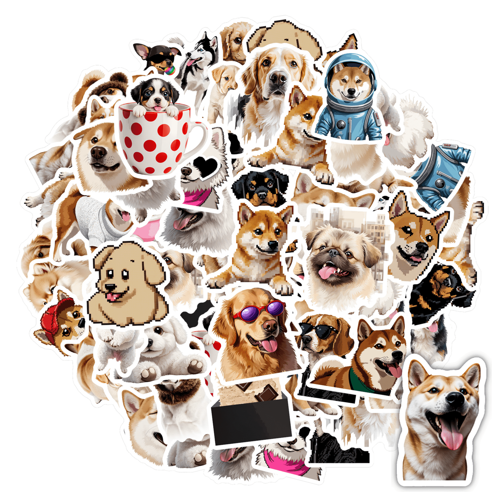 35pcs-50pcs Adorable Animal Stickers Dogs Funny Stickers Pet Stickers ...