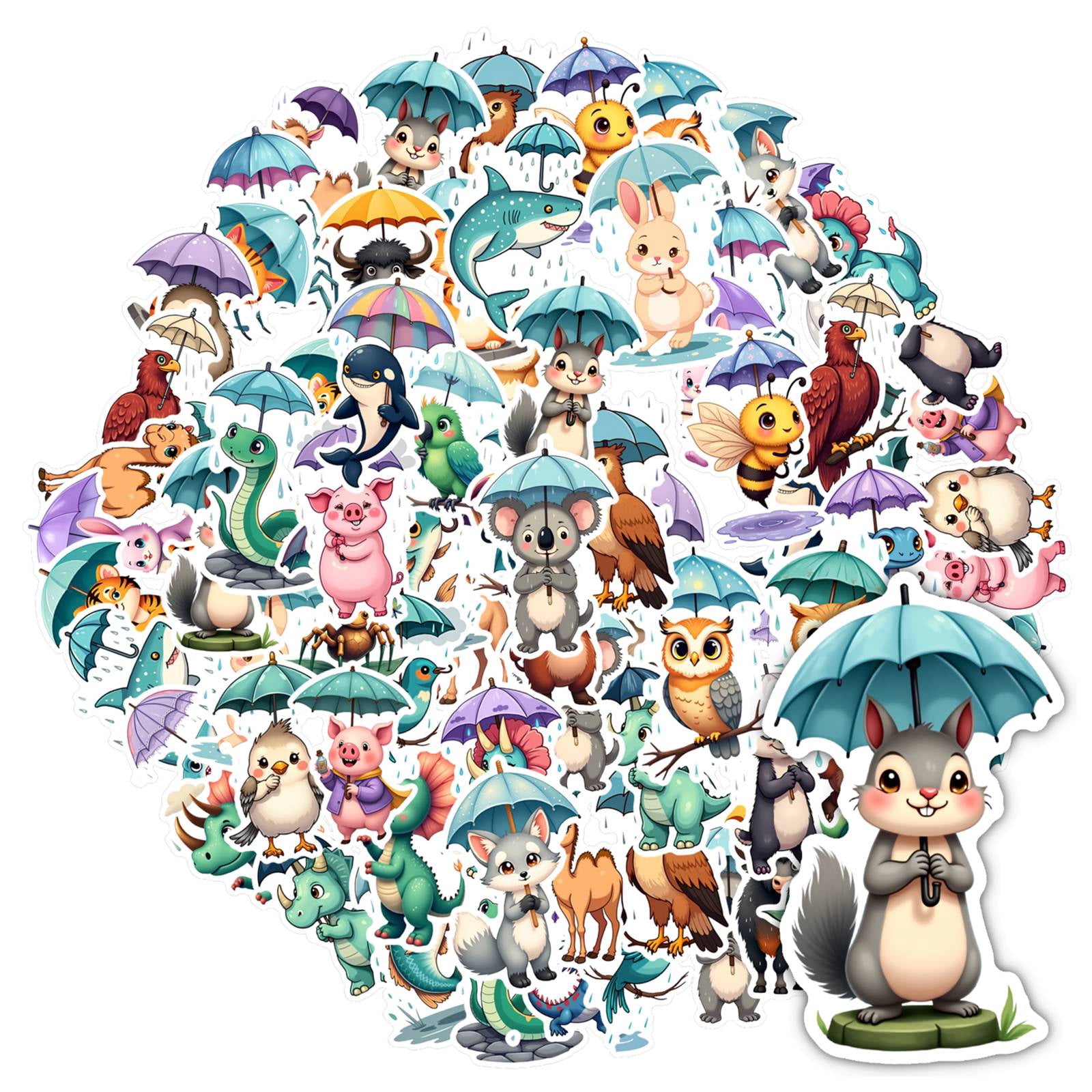 35pcs-50pcs Adorable Animal Stickers Funny Stationery Stickers Kids ...