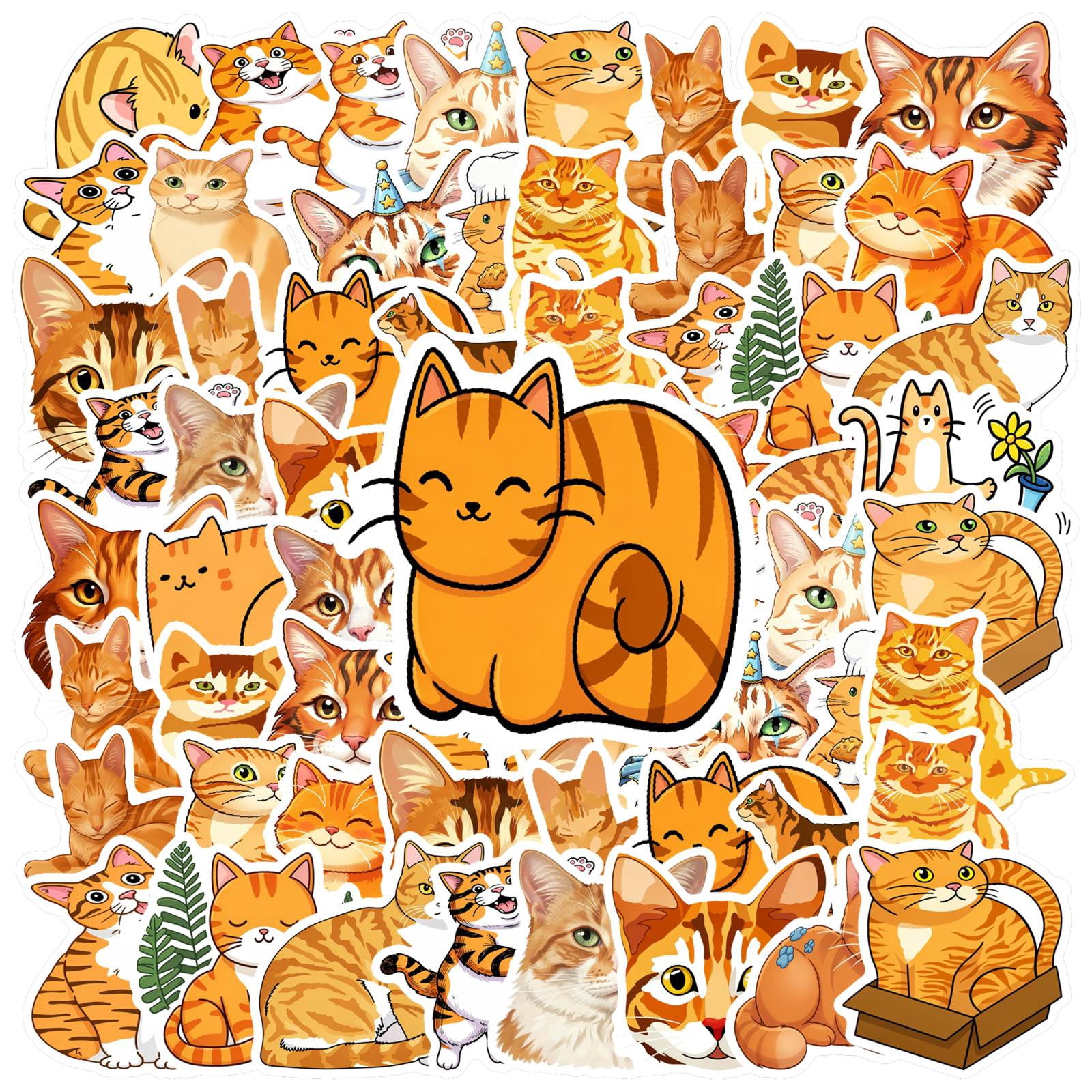 35pcs-50pcs Adorable Stickers Animal Stickers Cartoon Kitten Stickers ...