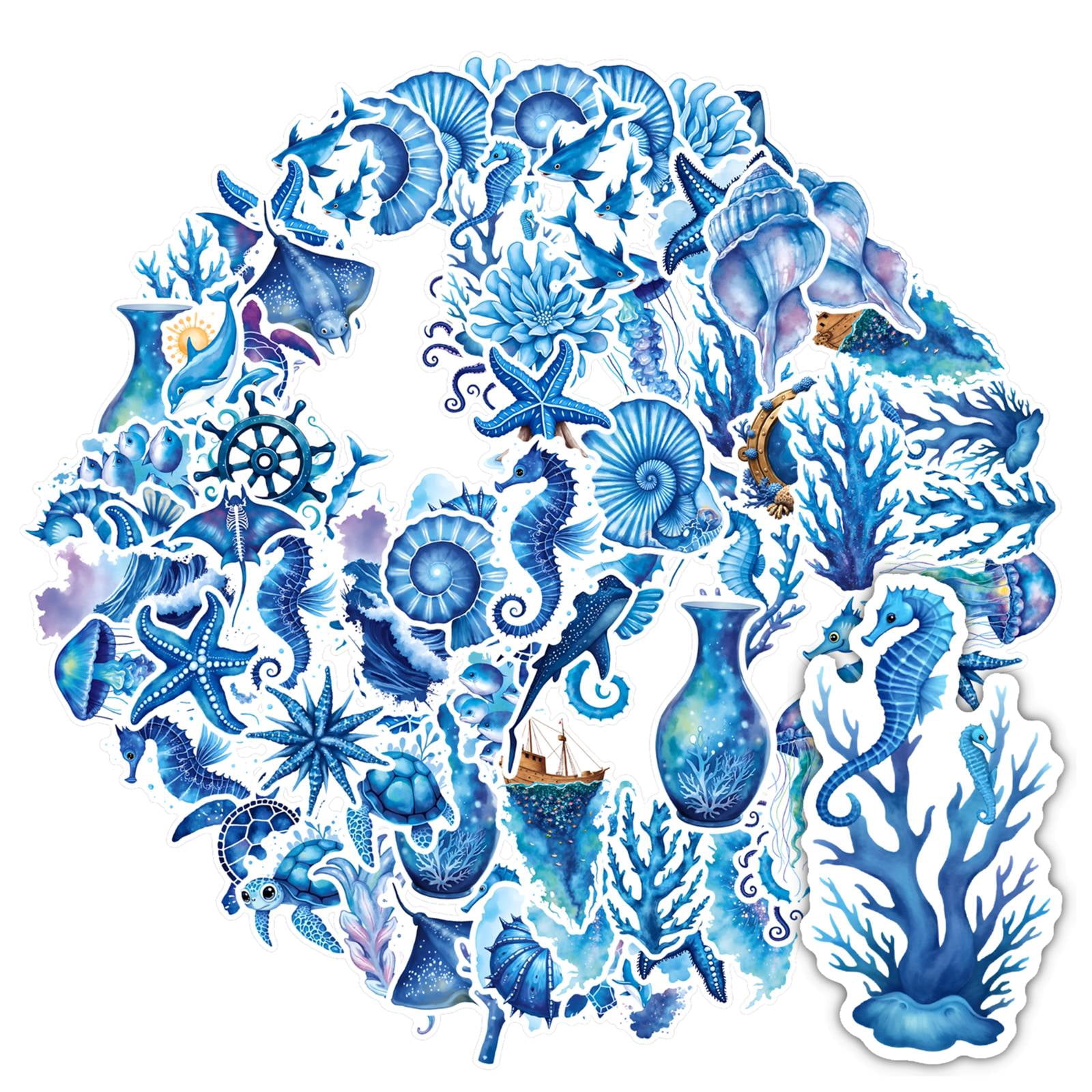35pcs-50pcs Aquatic Stickers Marine Kids Stickers Sea Stationery ...