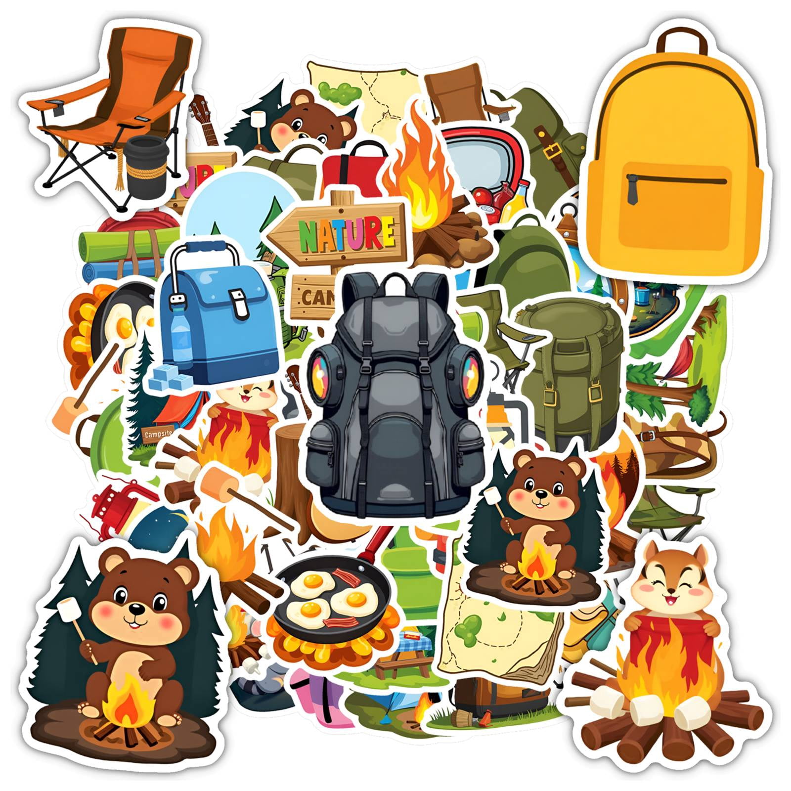 35pcs-50pcs Backpack Stickers Animal Exploration Stickers Camping Funny ...