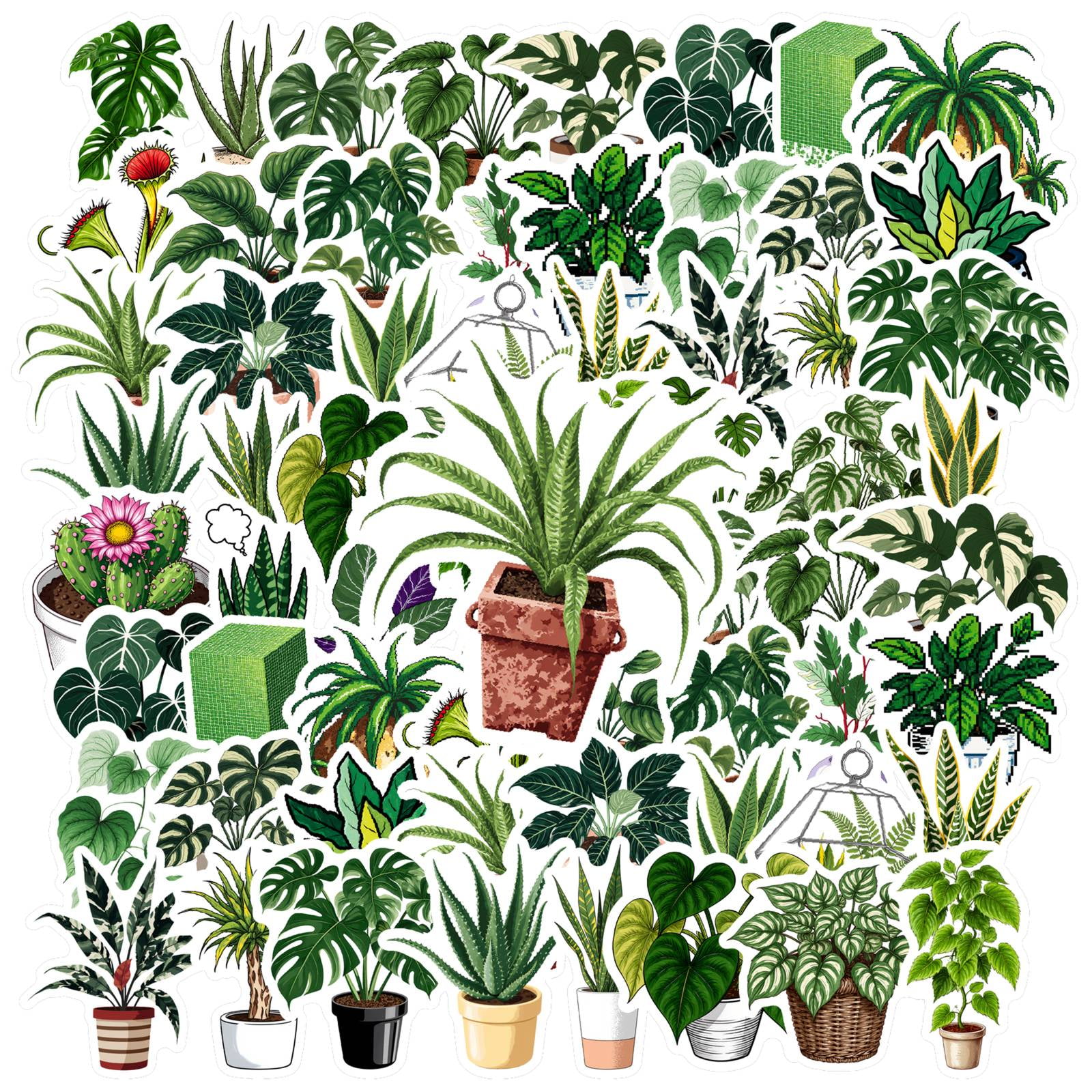 35pcs-50pcs Botanical Stickers Stationery Stickers Greenery Plant Stickers Nature Stickers for ...