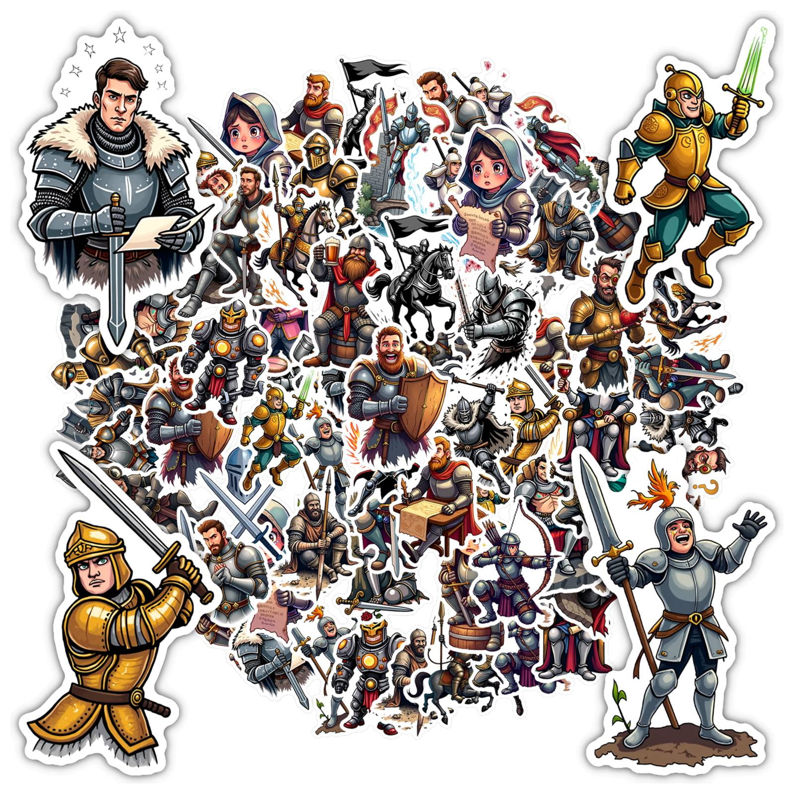 35pcs-50pcs Brave Stationery Stickers Knight Teacher Reward Stickers ...
