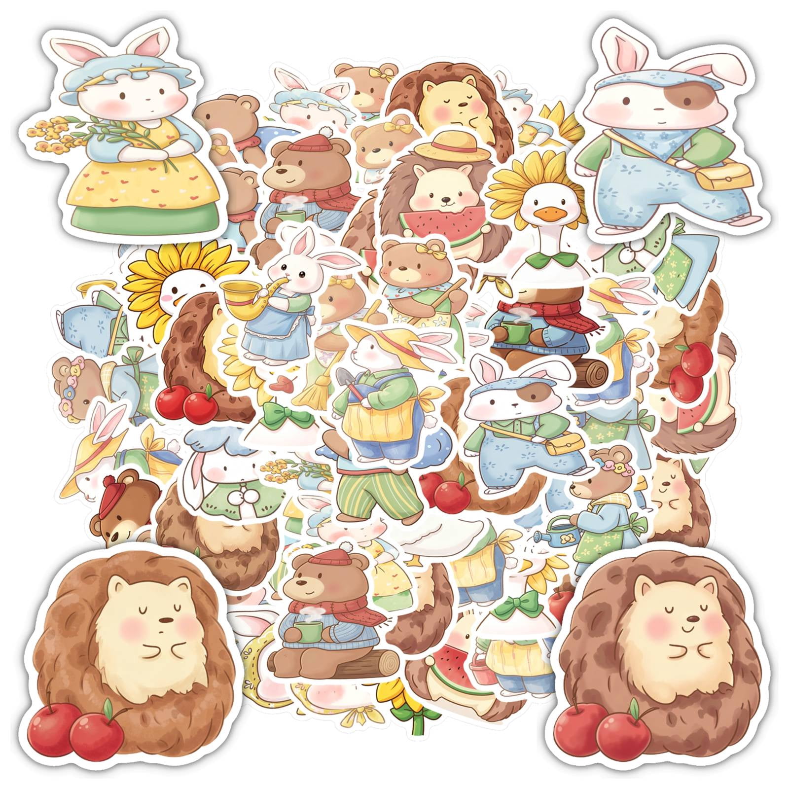 35pcs-50pcs Cartoon Stickers Animal Kids Stickers Funny Sticker Pack ...