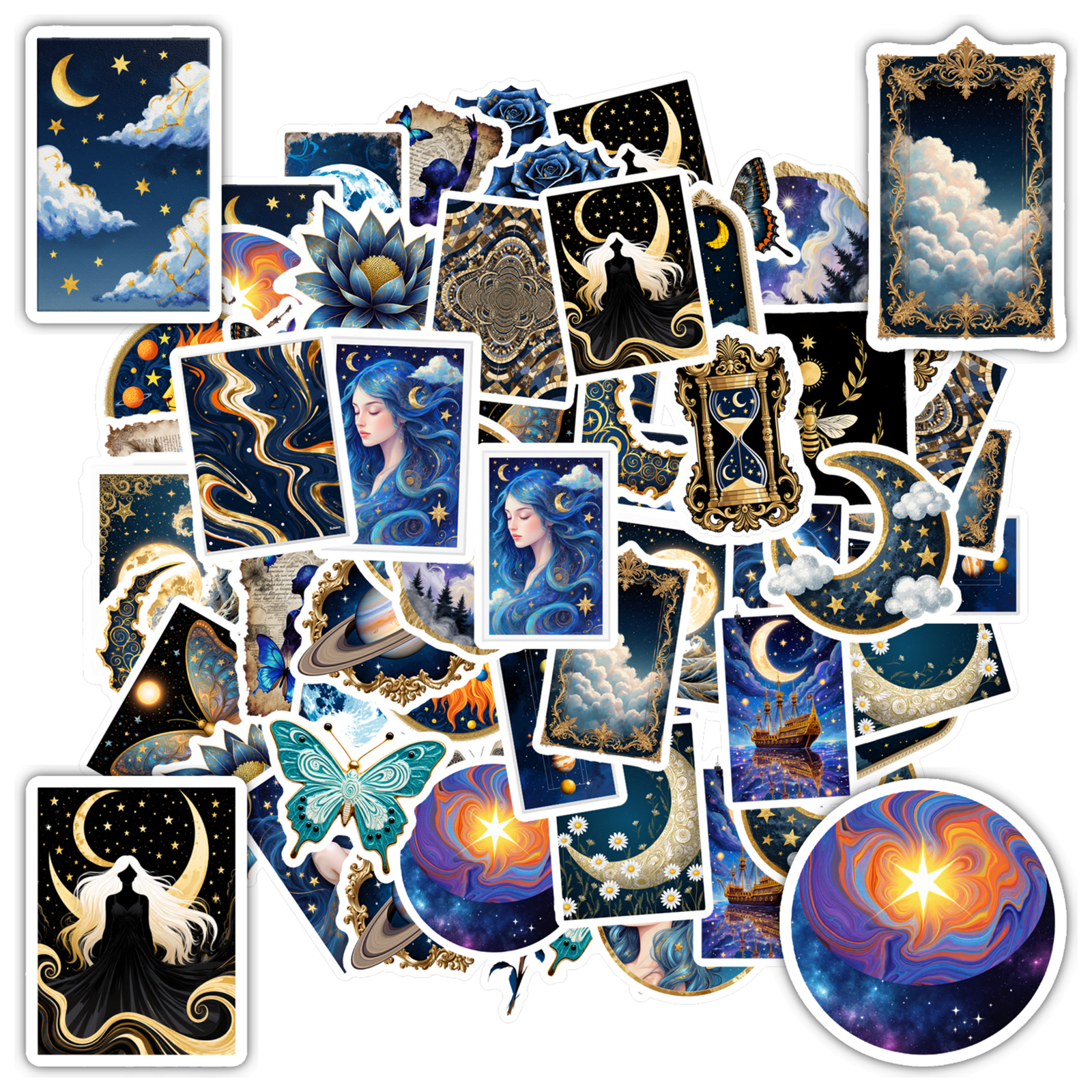 35pcs-50pcs Celestial Stickers Cosmic Stationery Stickers Mythical ...