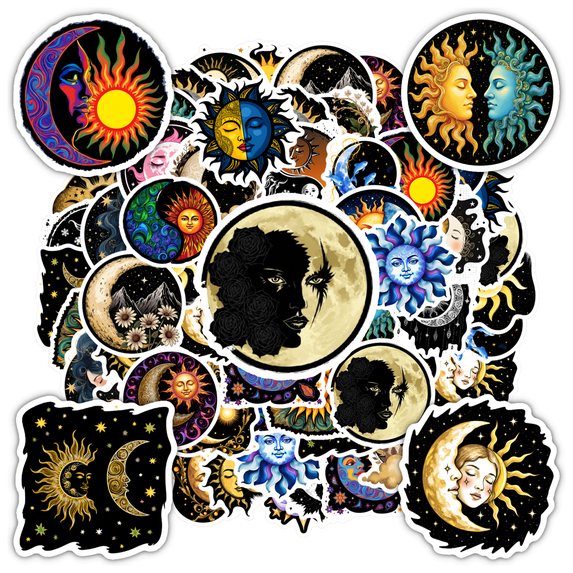 35pcs-50pcs Celestial Stickers Sun Moon Stickers Cosmic Stickers Kids ...