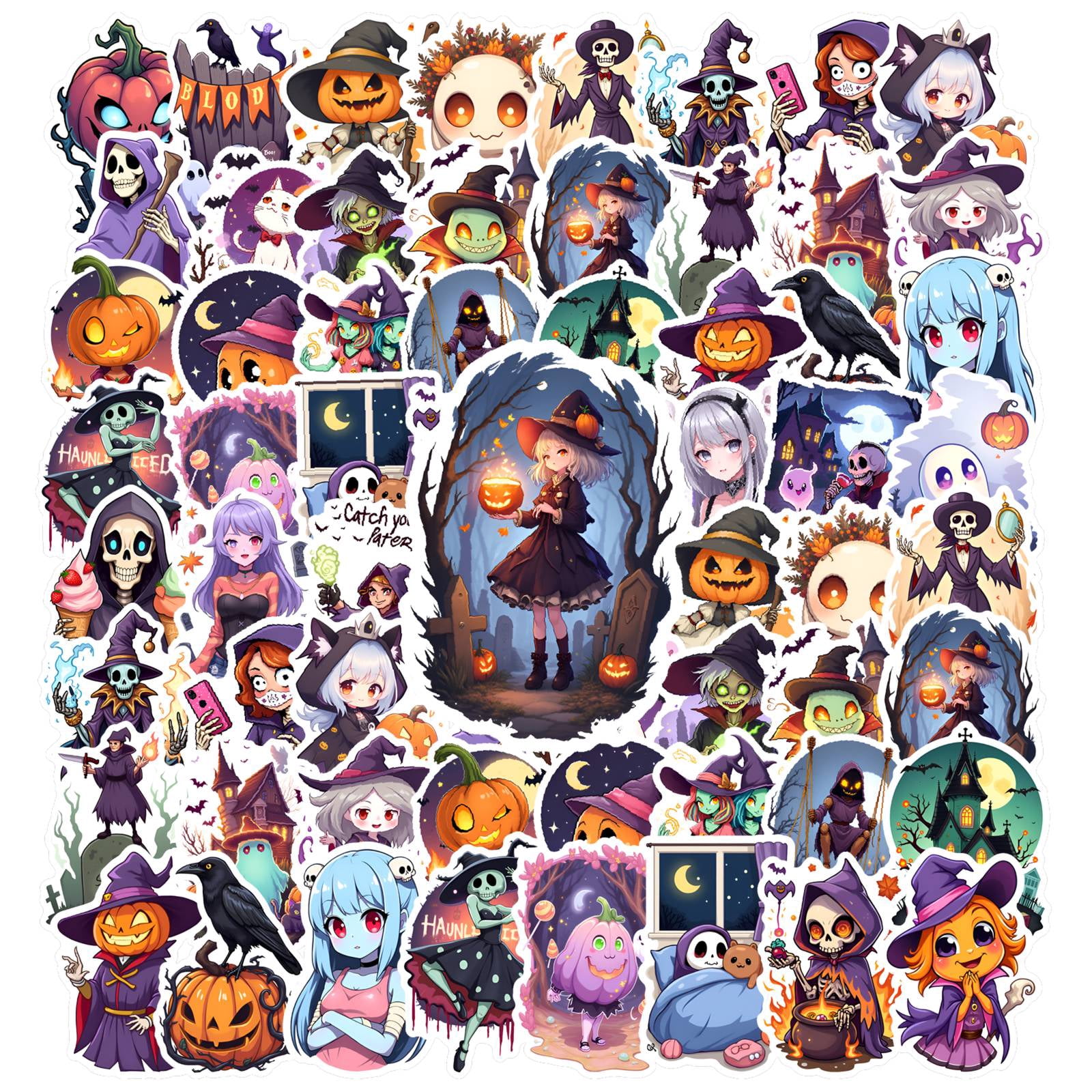 35pcs-50pcs Charming Stationery Stickers Funny Witch Stickers Halloween ...