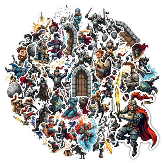 35pcs-50pcs Chivalrous Stationery Stickers Medieval Animal Stickers ...