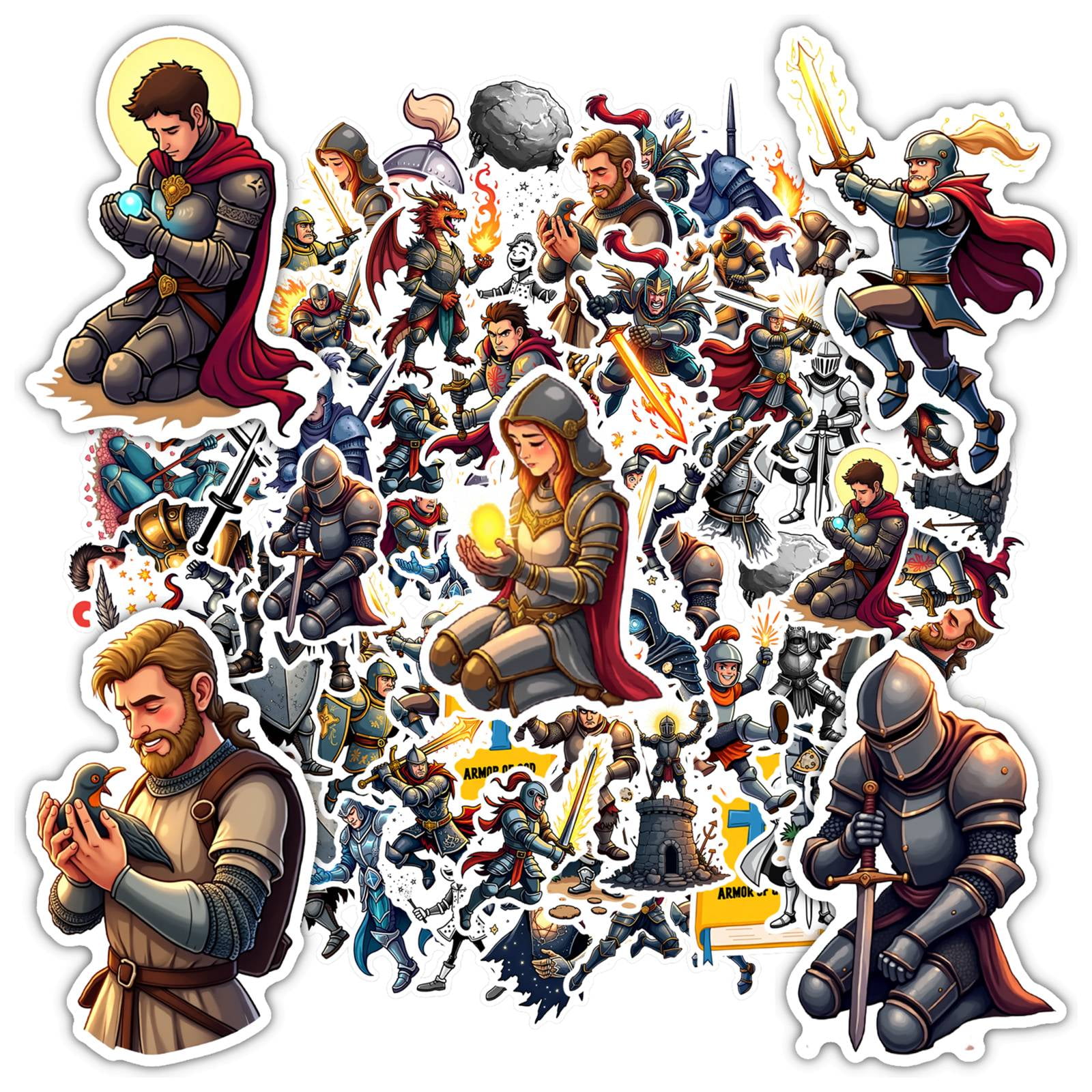 35pcs-50pcs Chivalrous Stationery Stickers Medieval Animal Stickers ...