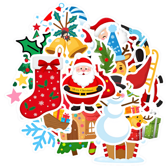 35pcs-50pcs Christmas Stickers Decals Winter Holiday Stickers Cute ...