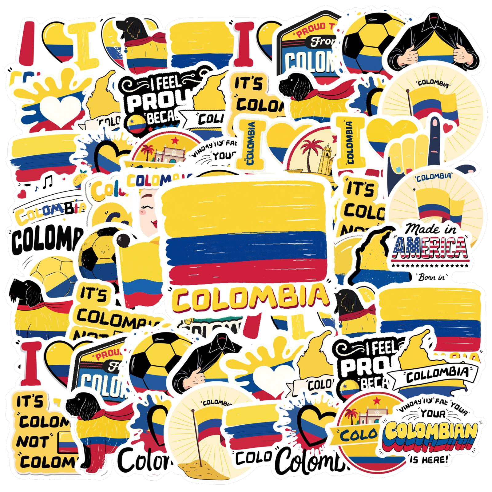 35pcs-50pcs Colorful Colombia Stickers Soccer Vibrant Stickers Heart ...