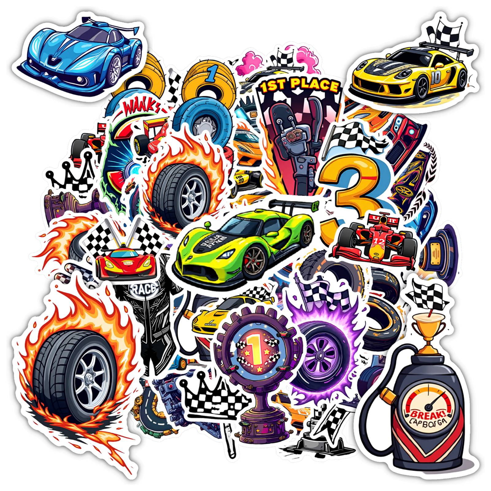 35pcs-50pcs Colorful Racing Stickers Cartoon Motorsport Stickers Trophy ...