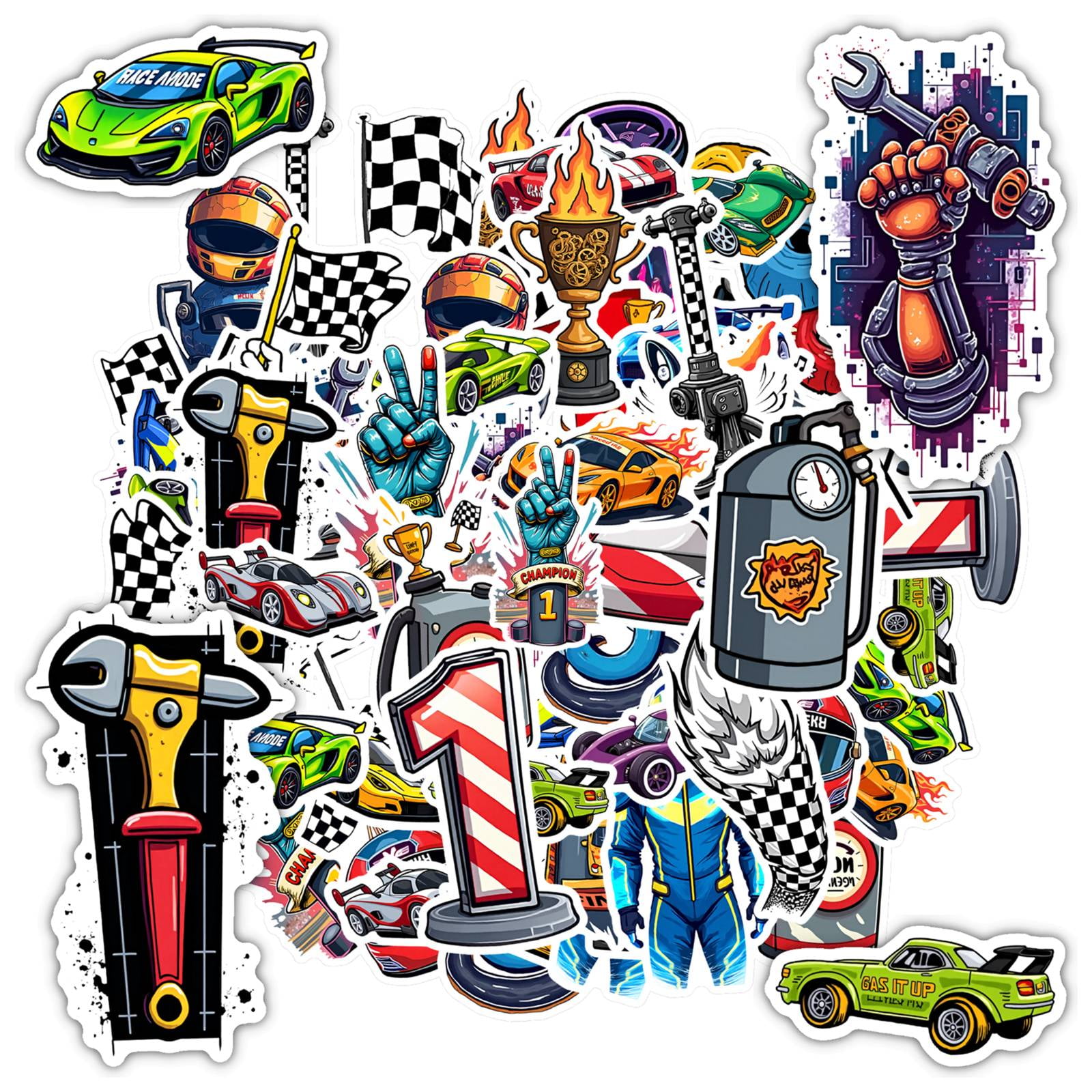 35pcs-50pcs Colorful Racing Stickers Motorsport PVC Stickers Cars Kids ...