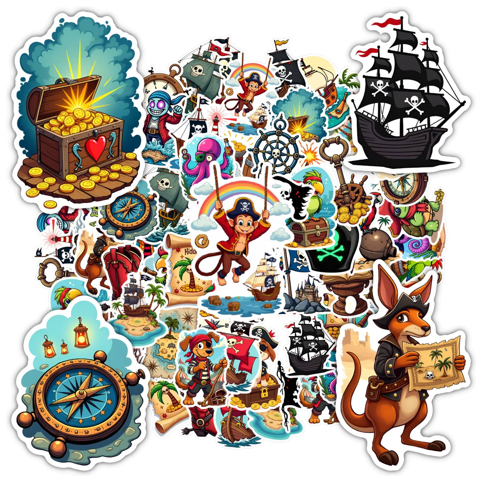 35pcs-50pcs Colorful Stationery Stickers Funny Skull Stickers Graffiti ...