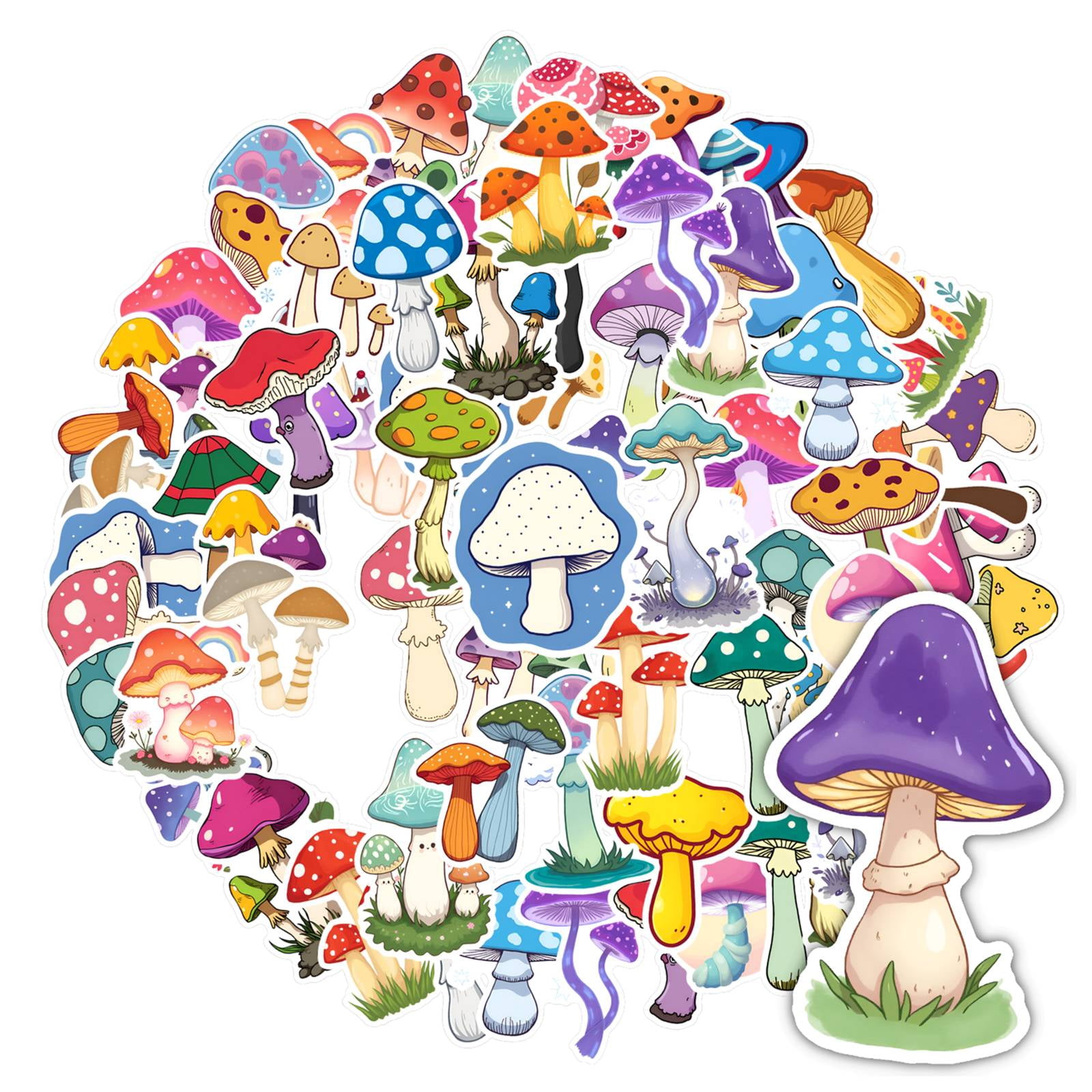 35pcs-50pcs Colorful Sticker Pack Mushroom Stationery Stickers Cute ...