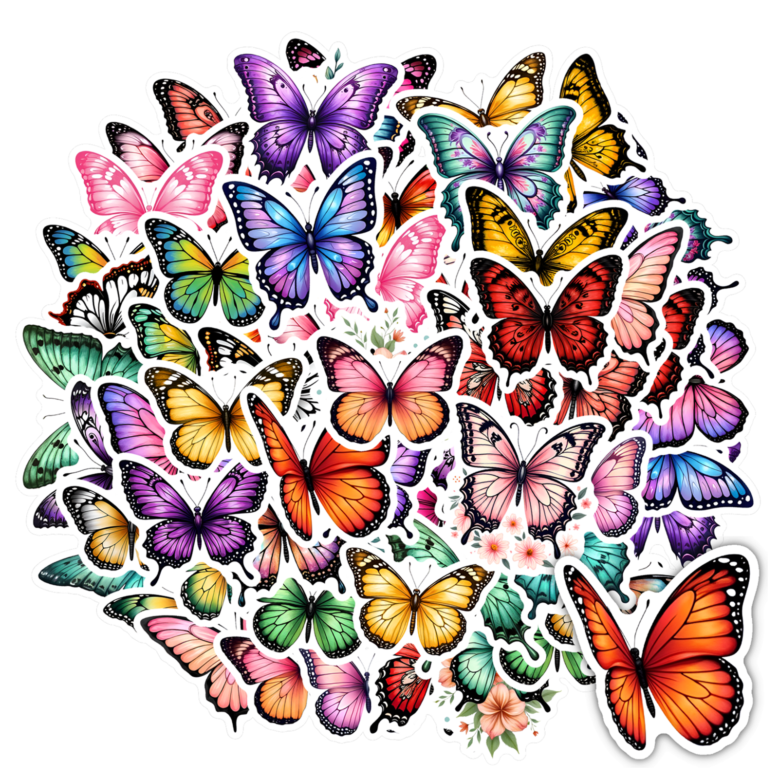 35pcs-50pcs Colorful Stickers Butterfly Stationery Stickers Nature ...
