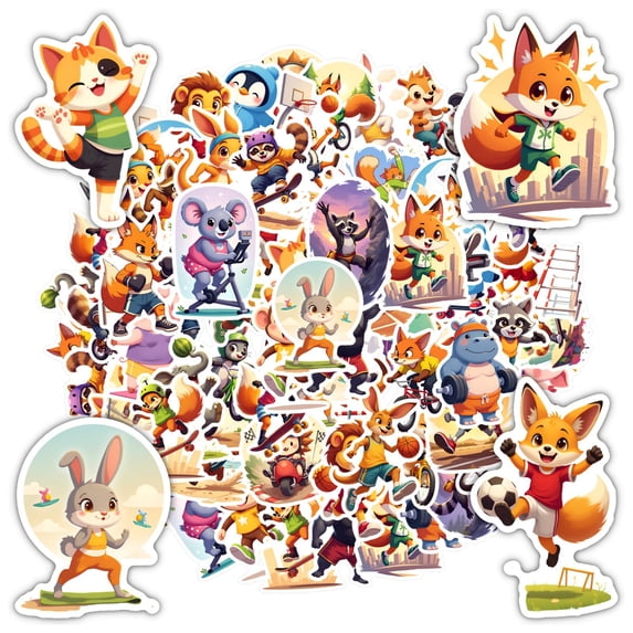35pcs-50pcs Cute Animal Decals Cartoon Kids Stickers Funny Stickers for ...