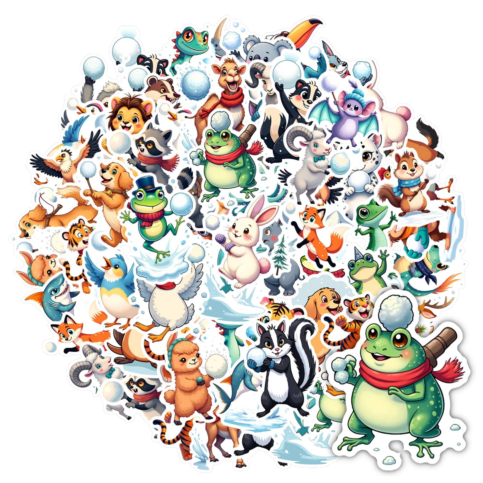 35pcs-50pcs Cute Animal Stickers Cartoon Kids Stickers Waterproof ...
